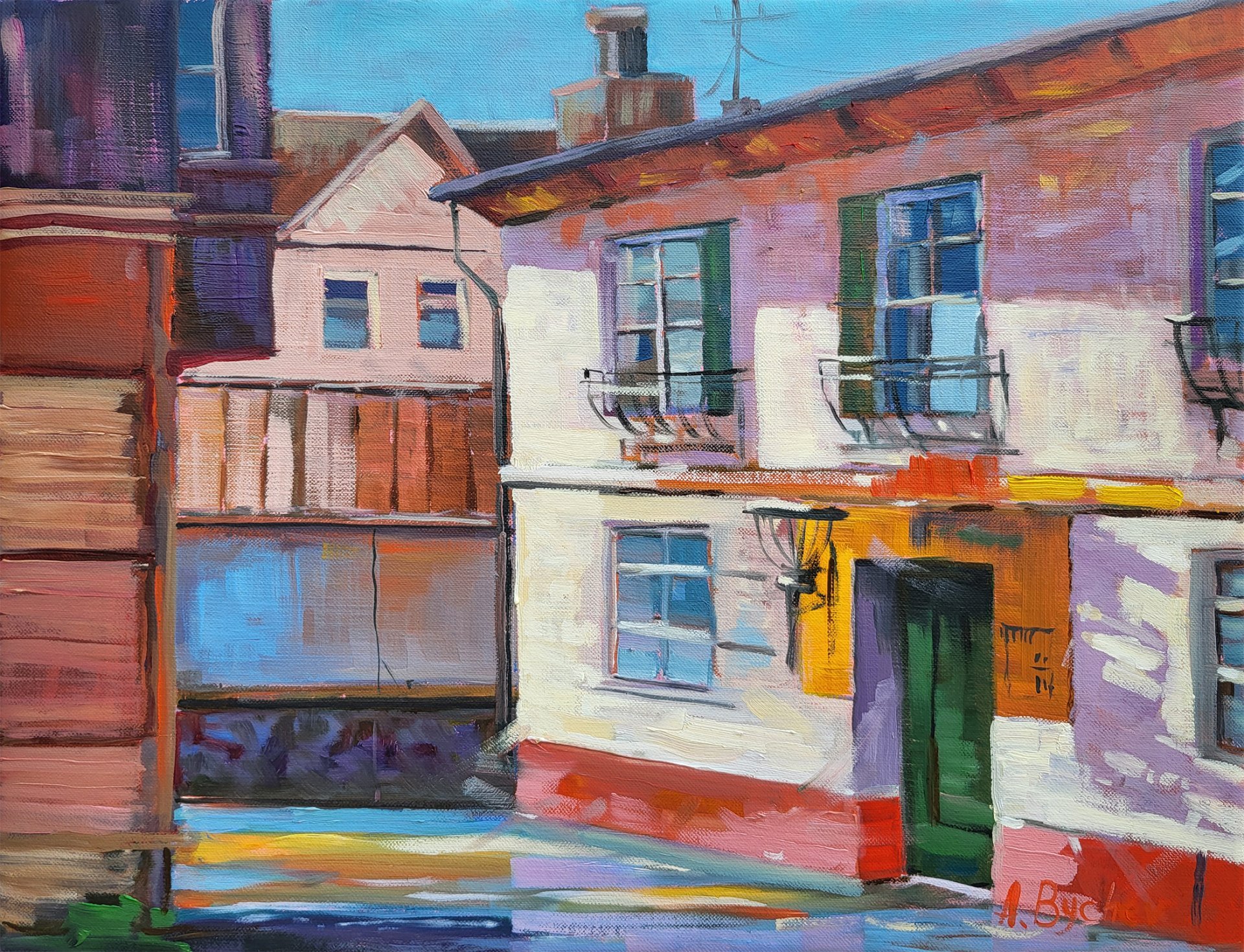 Quiet neighborhood Painting by Andrіі Bychev