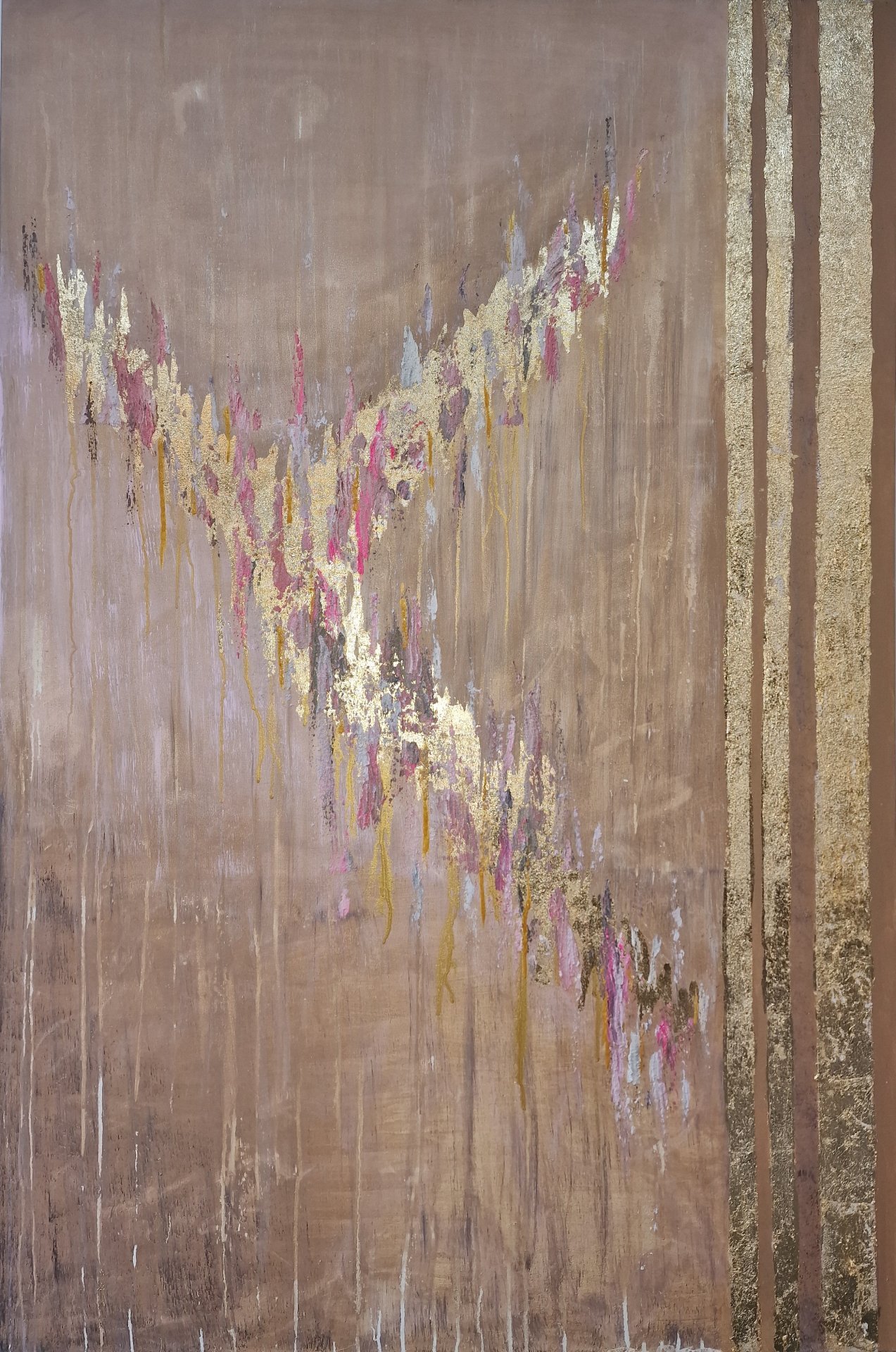 Gilded Flow Painting by Victoria Shul - Jose Art Gallery
