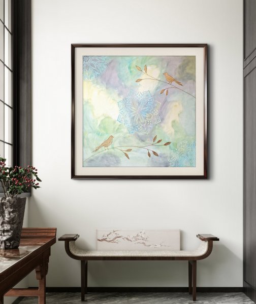 Golden birds Painting by Victoria Shul - Jose Art Gallery