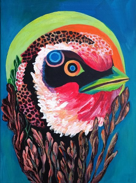 Bird as a Mirror of the World Painting by GotLen