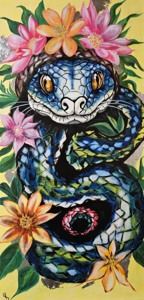 The Gaze of the Serpent Painting by Kristina Chief Chief