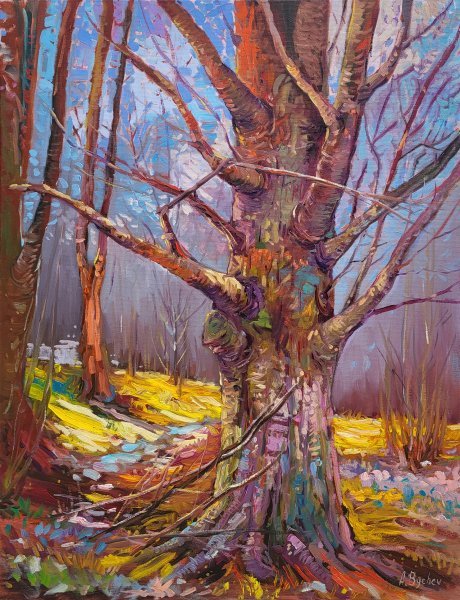 A whimsical tree Painting by Andrіі Bychev