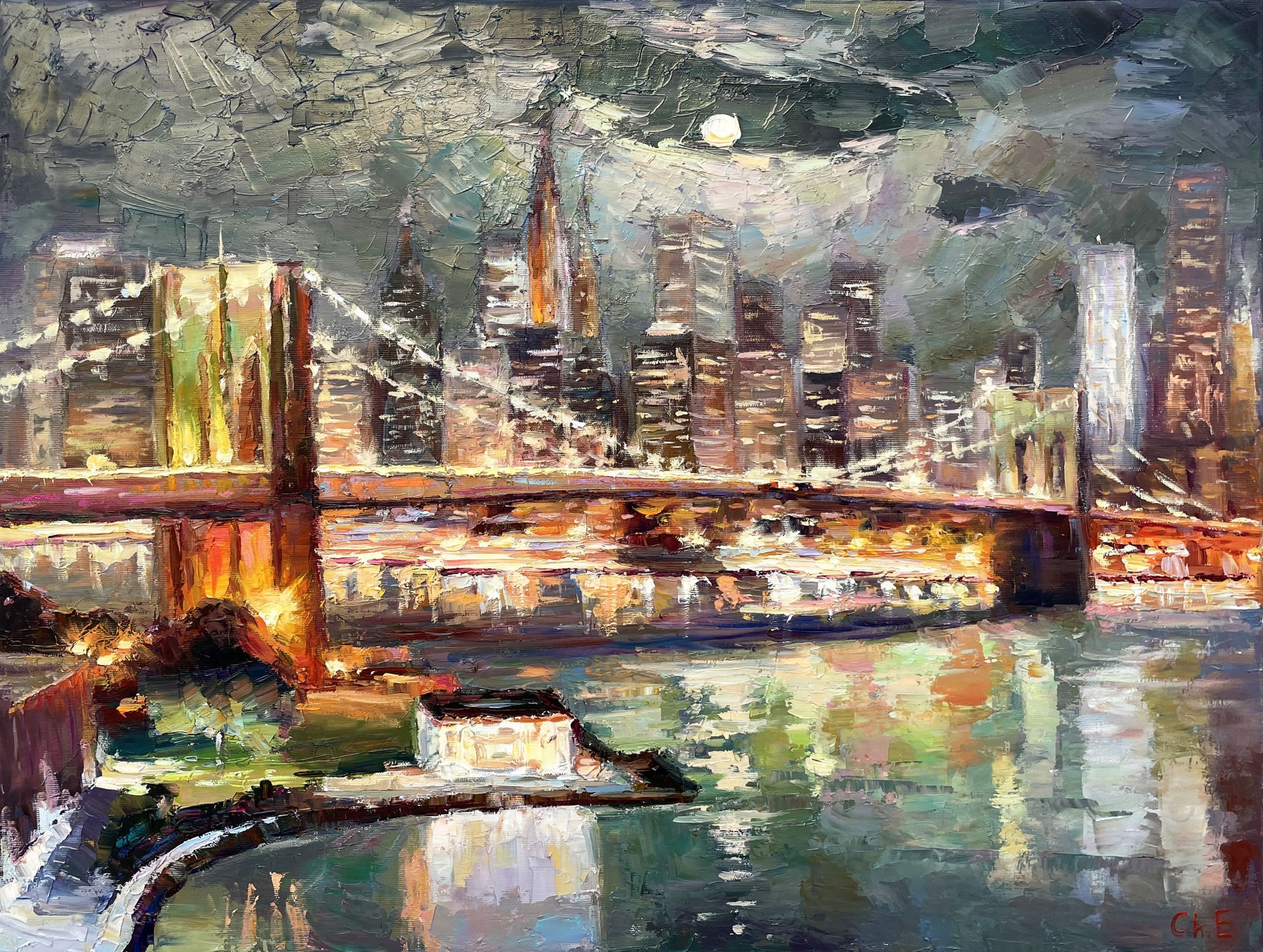Brooklyn Bridge Oil Painting