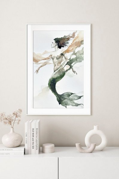 Ethereal Ocean Myths: Mermaid Art Drawing - Julia Shilo
