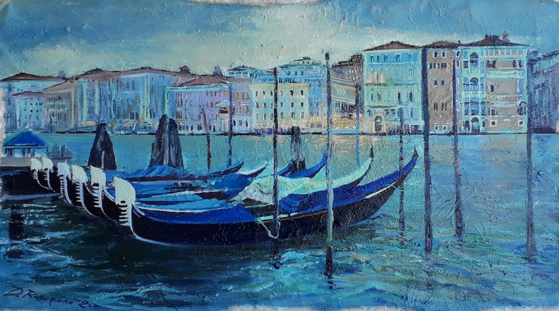 Channel of Light: Sunset 2020 Painting by Davide Rodoquino