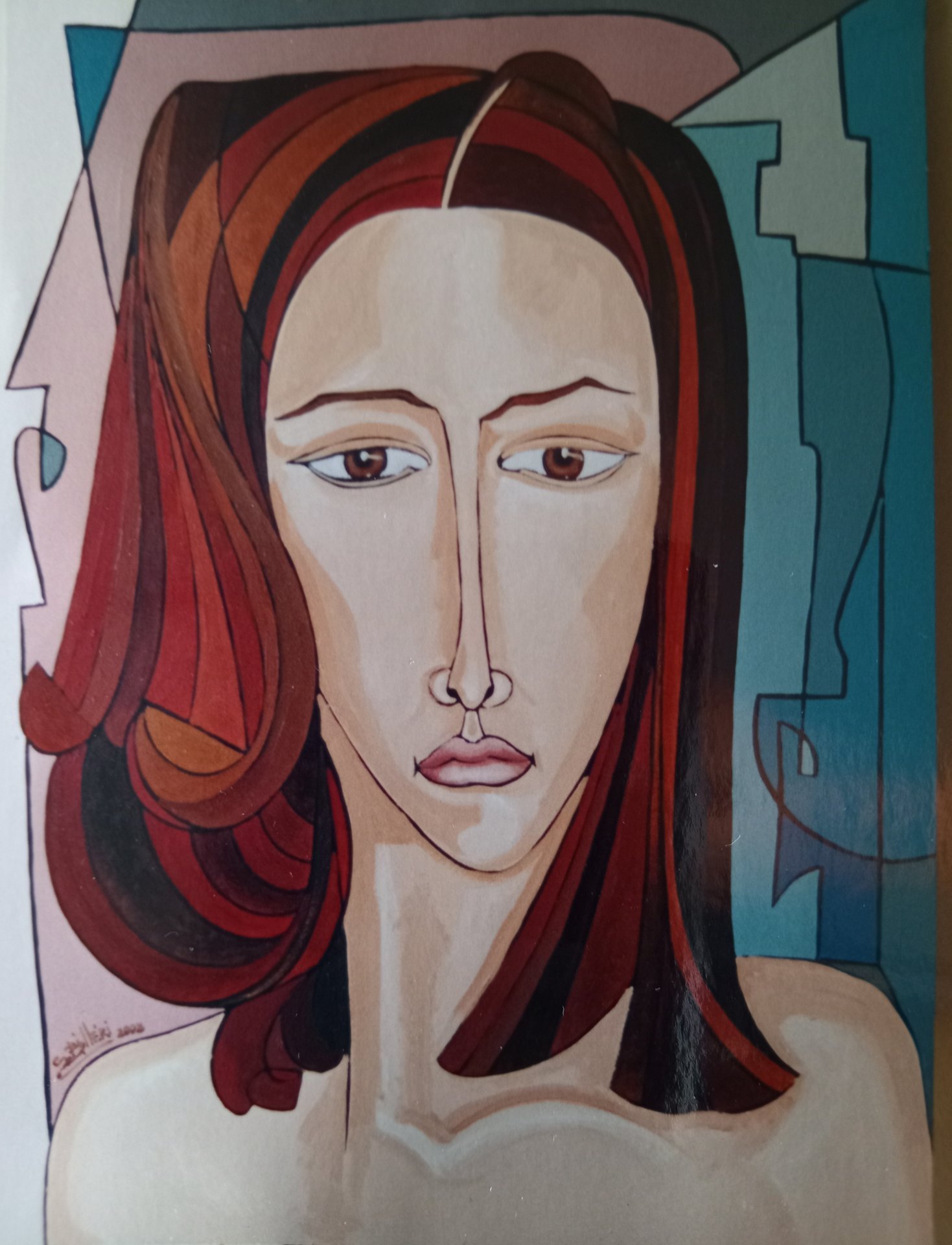 Pouting Girl (Cat.n°79) Drawing - Sergio Billeri