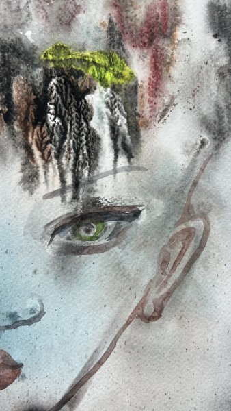 Young Face Reflection Painting by Katerina Anchugova