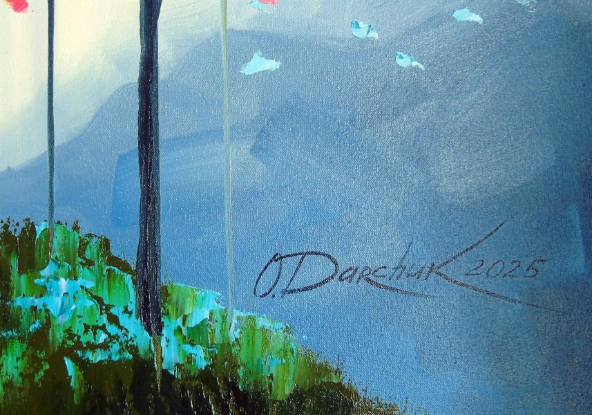 Trees of life on a fairy islan Painting by Olha Darchuk