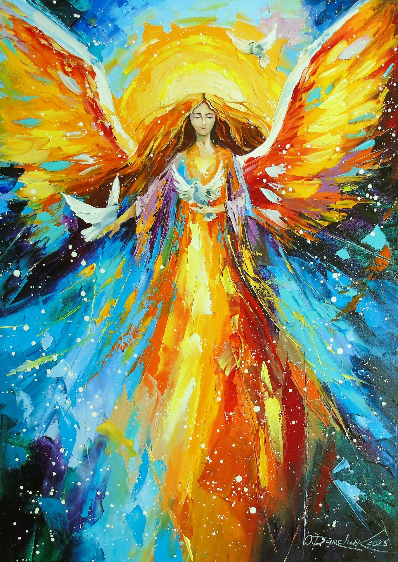 Angel of Peace Painting by Olha Darchuk - Jose Art Gallery