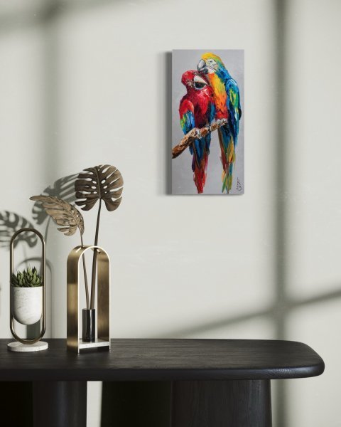 Parrots in love Painting by Liubov Kuptsova
