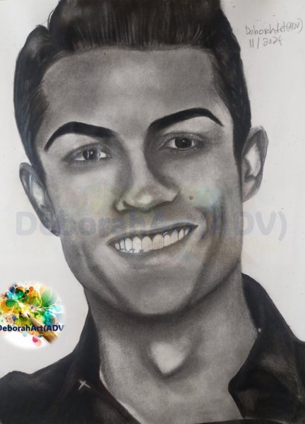 Portrait of Christiano Ronaldo Painting by anne doris vital