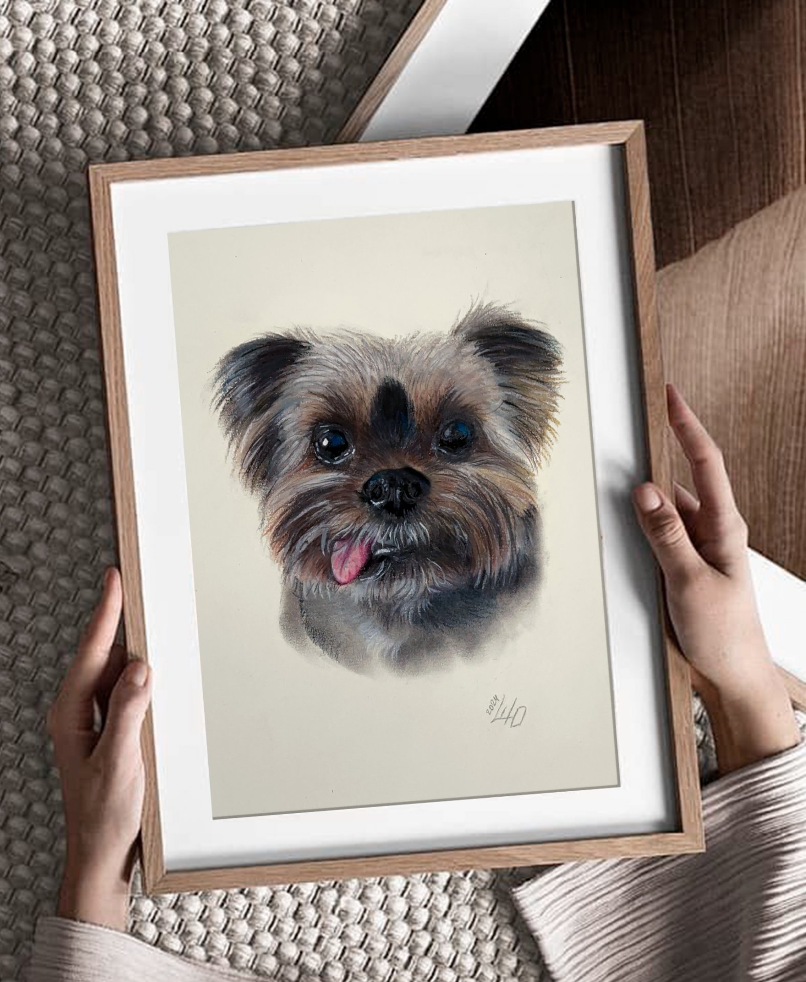 Smile Yorkshire Terrier dog Painting by Julia Shilo