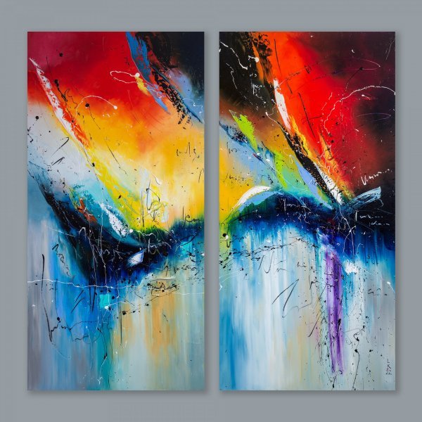 Fire and ice (diptych) Painting by Liubov Kuptsova