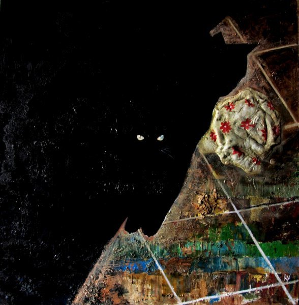 Find the cat. Painting by Serhiy Roy - Jose Art Gallery