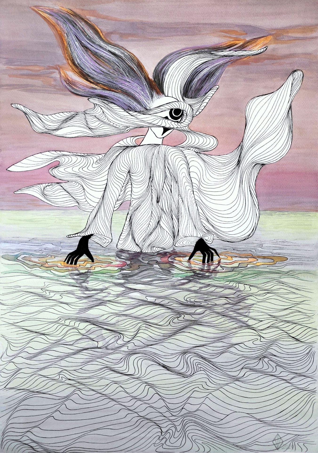 The Blind Pianist Drawing - Yana Dmitrieva