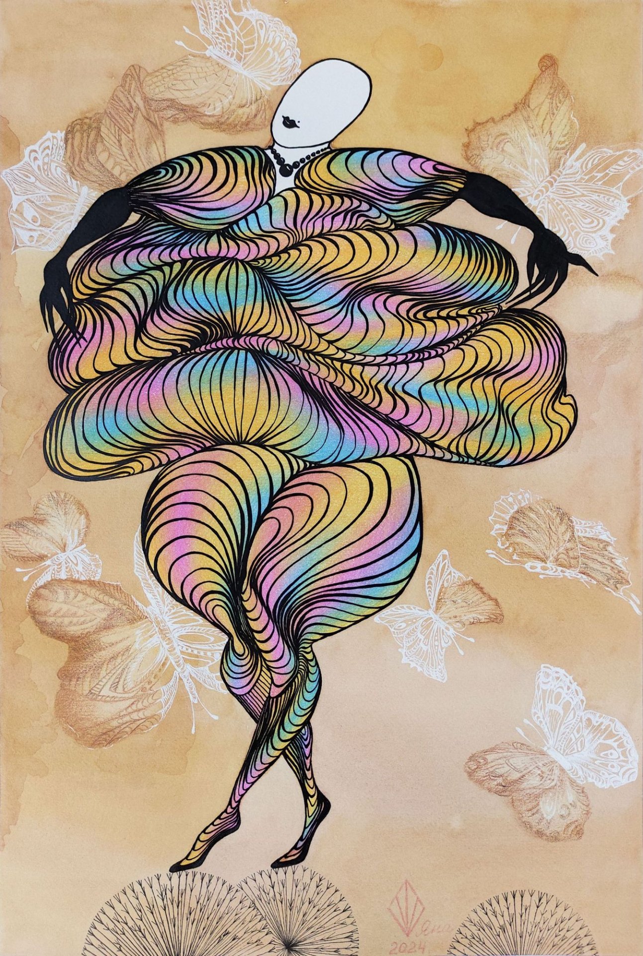 Beyond the Frame Drawing - Yana Dmitrieva - Jose Art Gallery