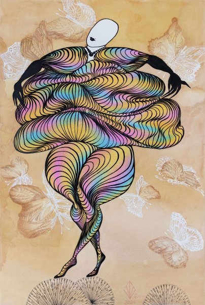 Beyond the Frame Drawing - Yana Dmitrieva - Jose Art Gallery