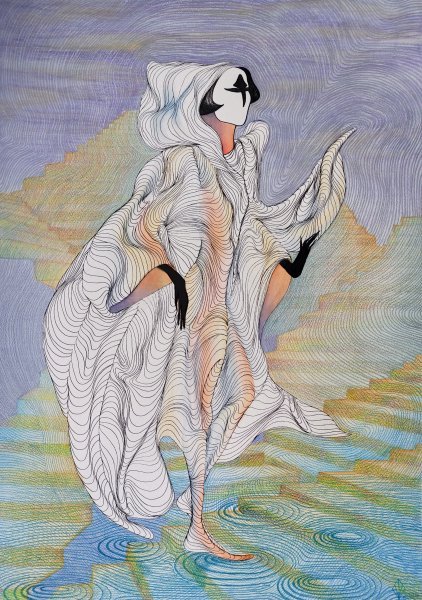 The Flooded Ascent Drawing - Yana Dmitrieva