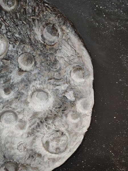 Moon Art Texture Painting Painting by Mila K
