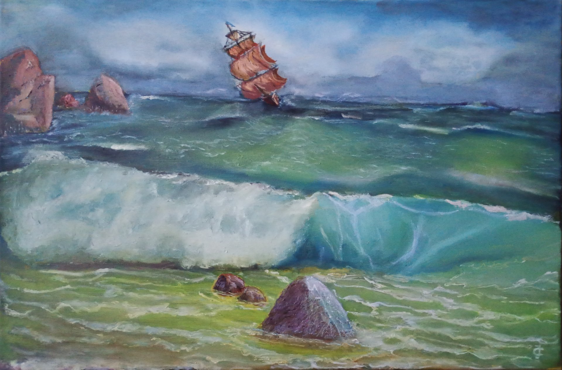 Shoreline Encounter Painting by Ivan Stankevich