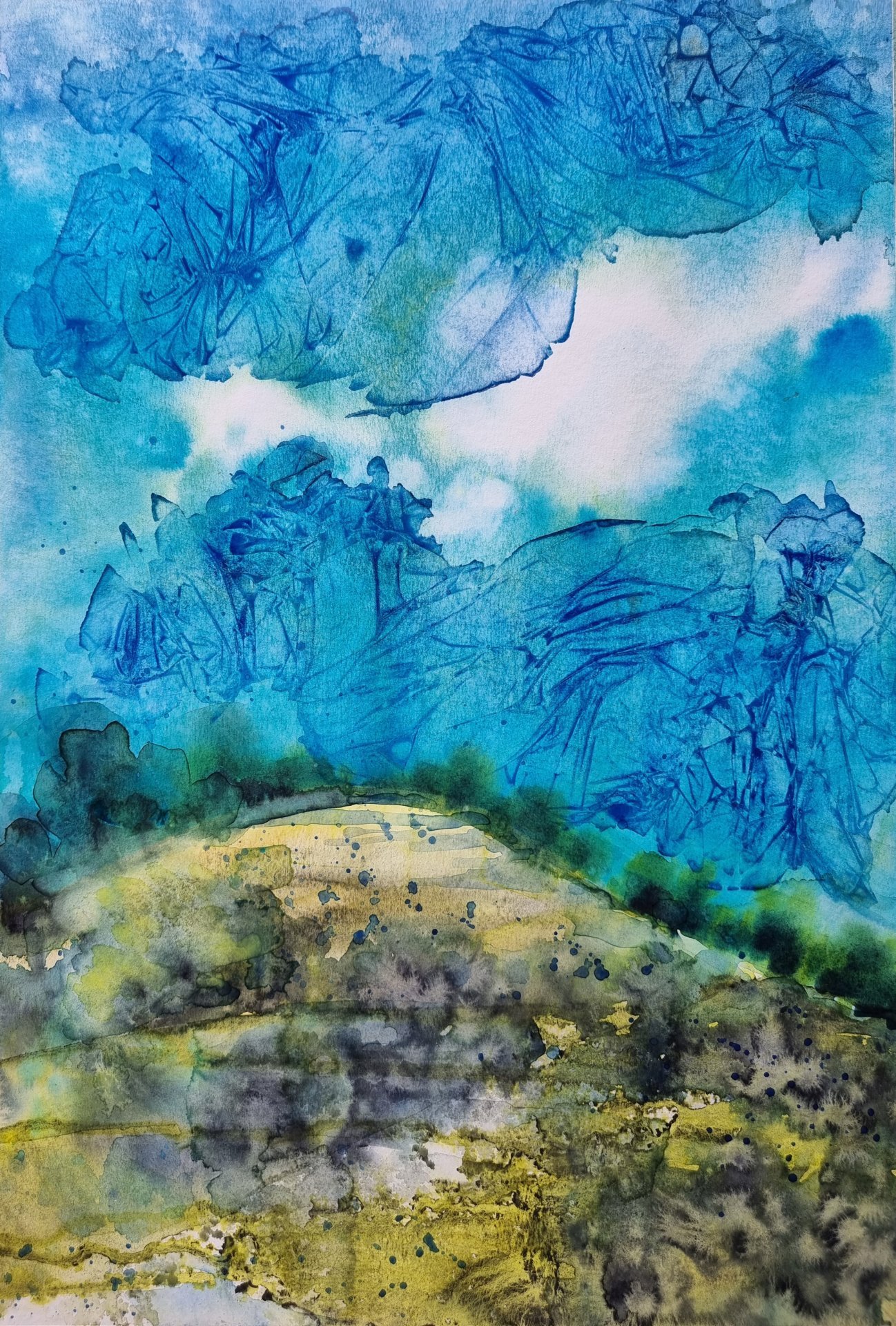 Watercolor Landscape Painting by Marina Bura