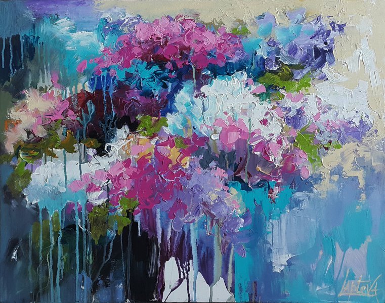 Hydrangeas: Essence of a Garden in Bloom Painting by Viktoria Lapteva