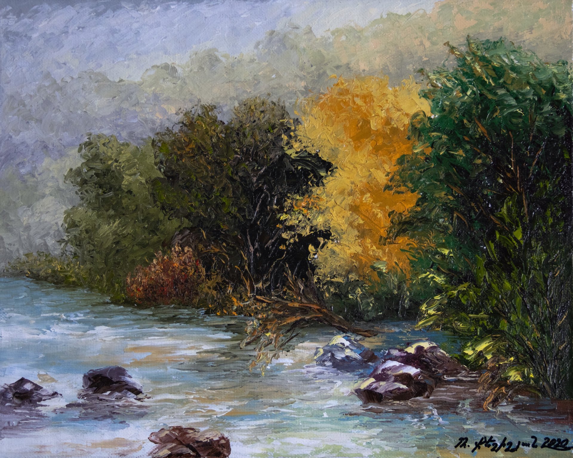 River Bank Painting by Mher Gevorgyan - Jose Art Gallery