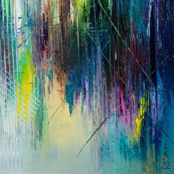 Mirage City Lively Abstract 2022 Painting by Liubov Kuptsova