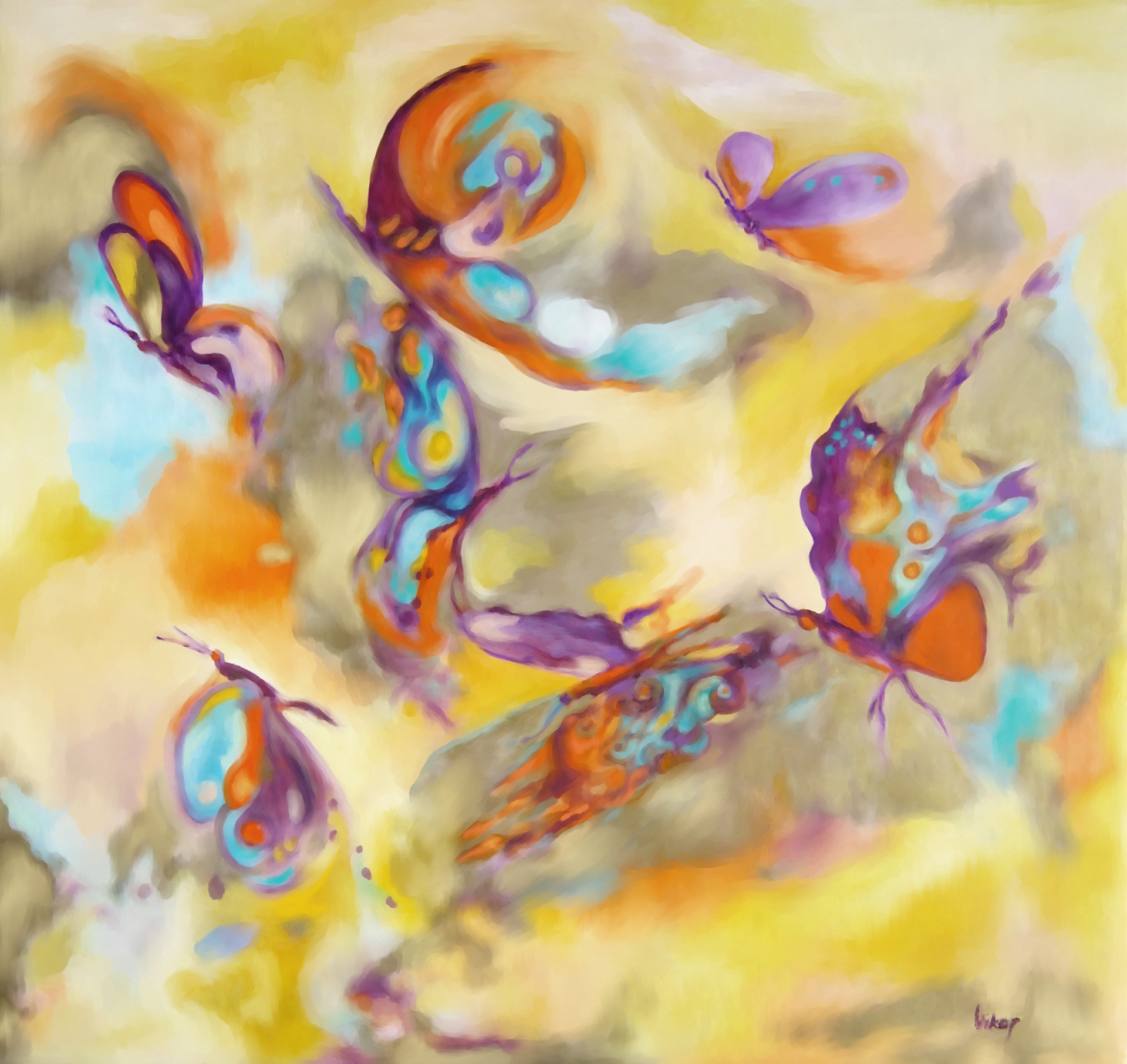 Soul butterflies 5/30 Painting by Georgina Vikor