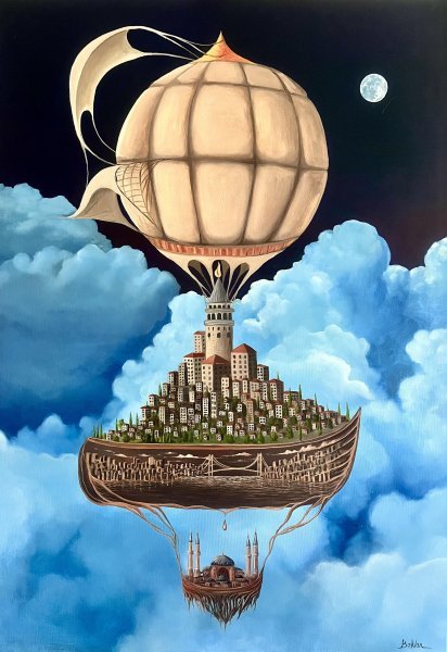 ISTANBUL TALE Painting by Beklan Kizilcay - Jose Art Gallery