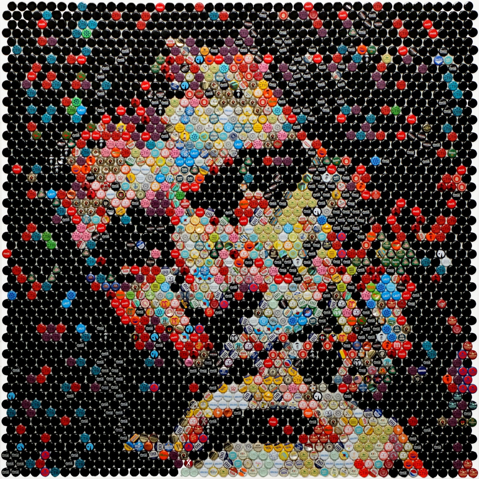 Keith Richards New: A Bottle Cap Portrait Digital Art - Henning Leuschner