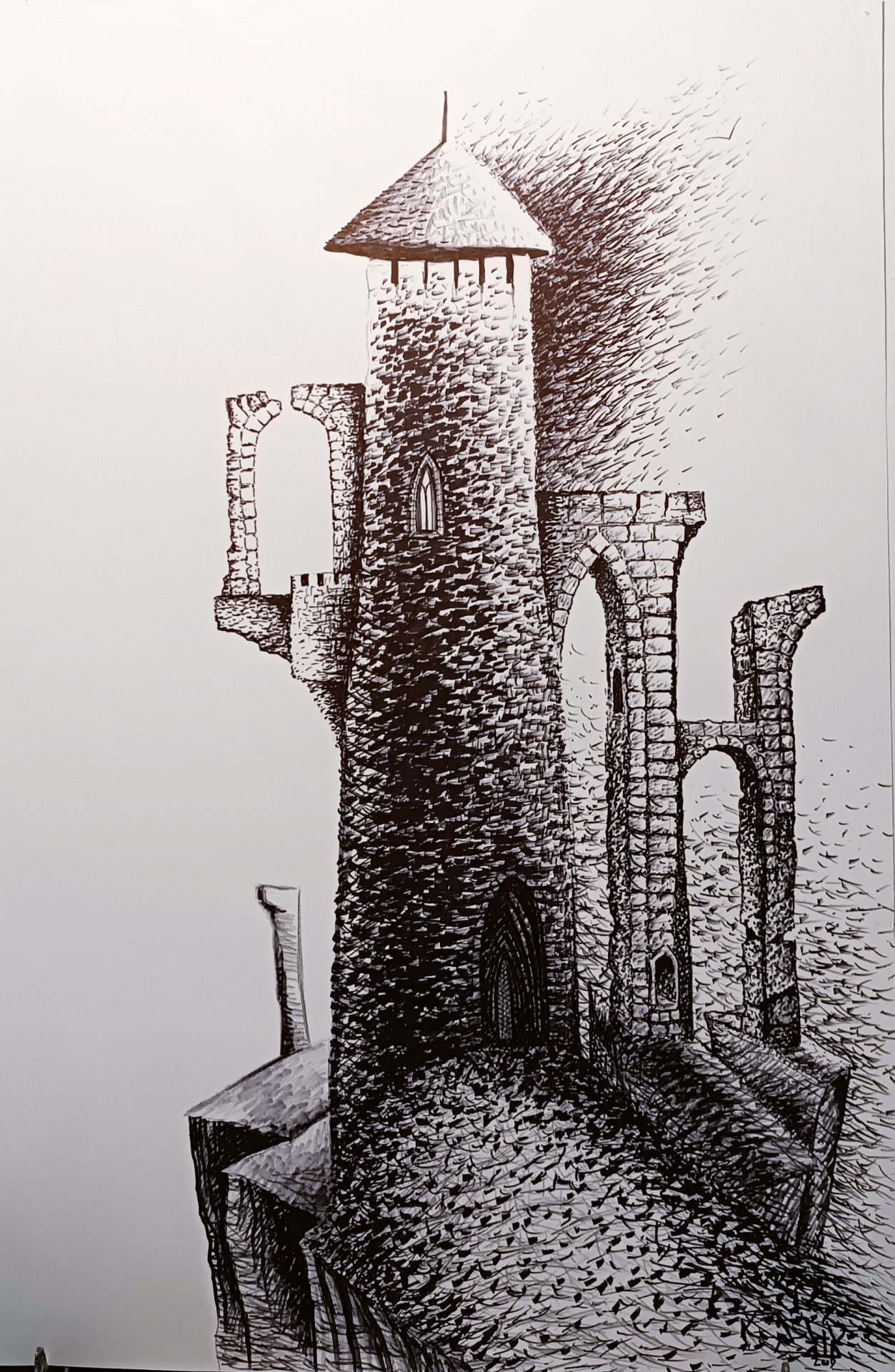 Your fortress Drawing - Boris Shvec - Jose Art Gallery