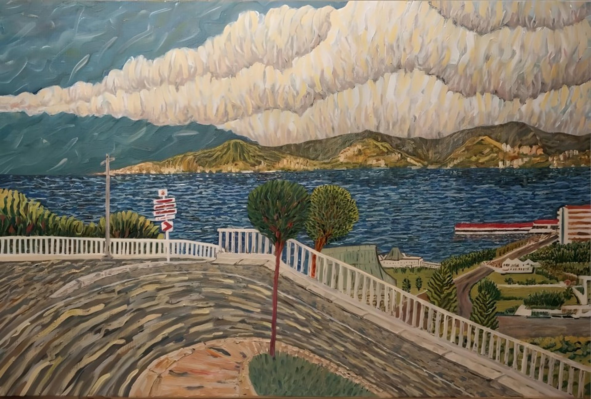 City View of İzmir: United Nations Avenue Painting by Kamil Murat