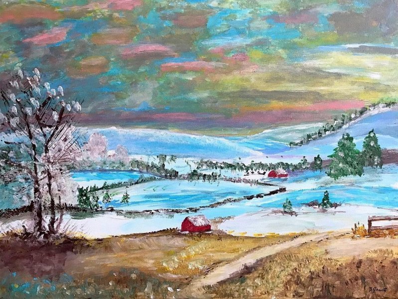 Winter's Palette Painting by Bert Grant - Jose Art Gallery