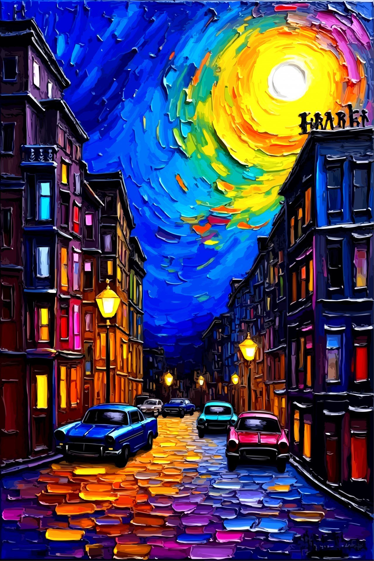Luminous Night Urban Symphony Digital Art - Viktor Levchenko