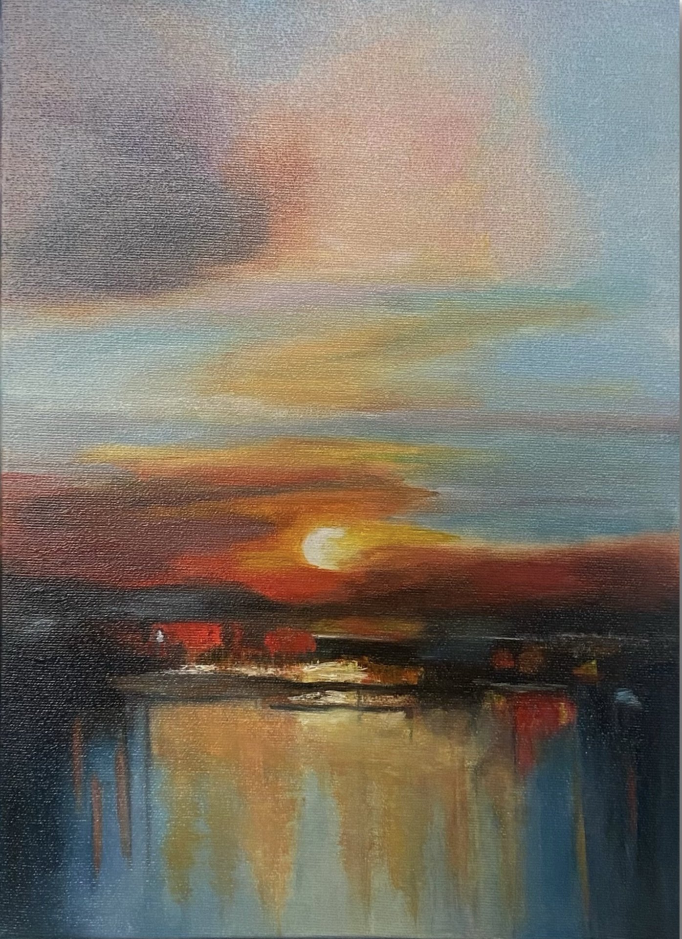 Twilight Reflections Painting by Lora Manukova