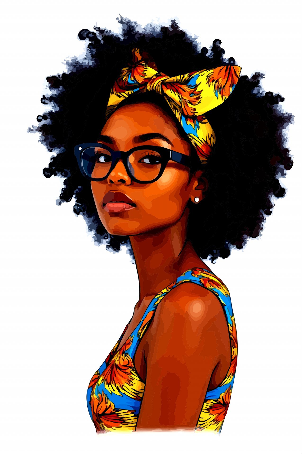 Golden Glow: African Queen Digital Art - Viktor Levchenko