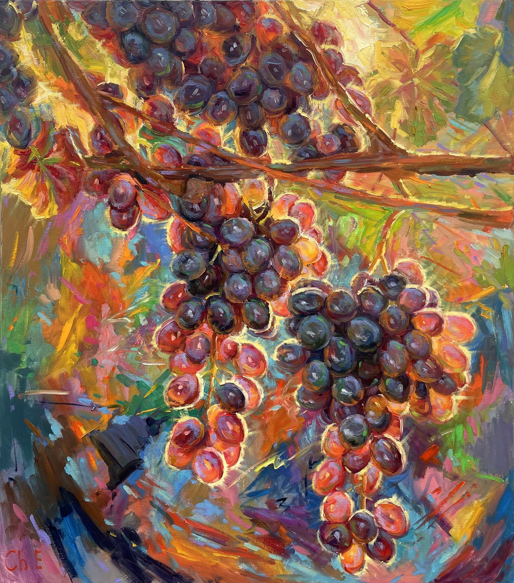Grape Painting by Yevgeny Chernyakovsky - Jose Art Gallery