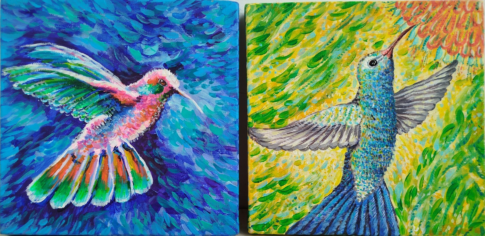 Colibrí Painting by Irina Hromishin - Jose Art Gallery