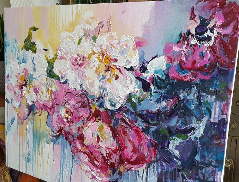 Spring Flowers Painting by Viktoria Lapteva
