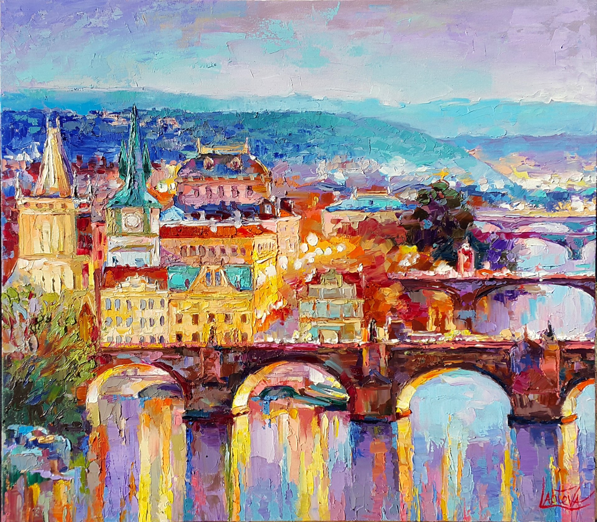 Magnificent Prague Painting by Viktoria Lapteva