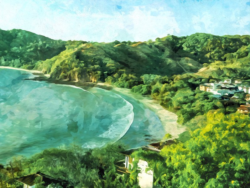 Where the Sea Embraces the Land Digital Art - Orlando Sanchez