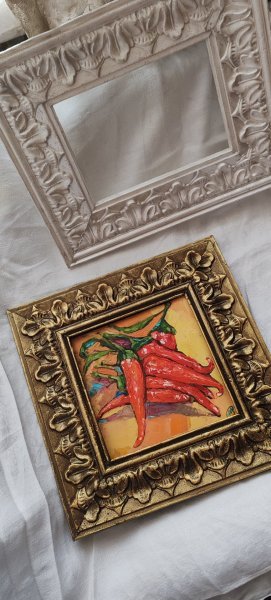 Chili Pepper Oi painting Painting by Alina Skorokhod