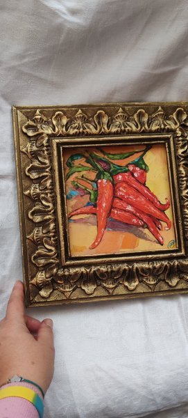 Chili Pepper Oi painting Painting by Alina Skorokhod