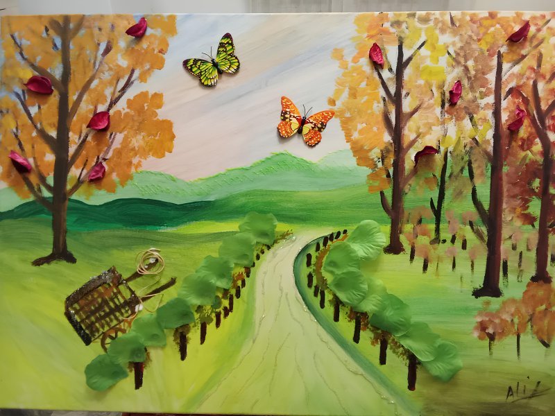 Journey of Freedom in Nature Painting by Mohamed Ali Bouafif