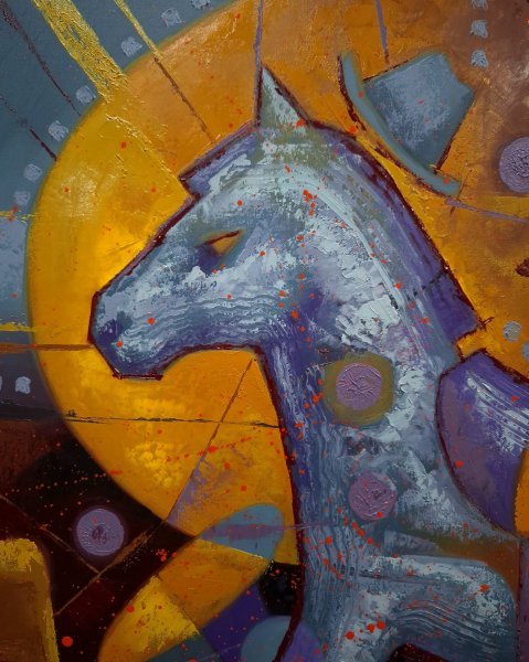 Rocking horse Painting by Serhii Voichenko