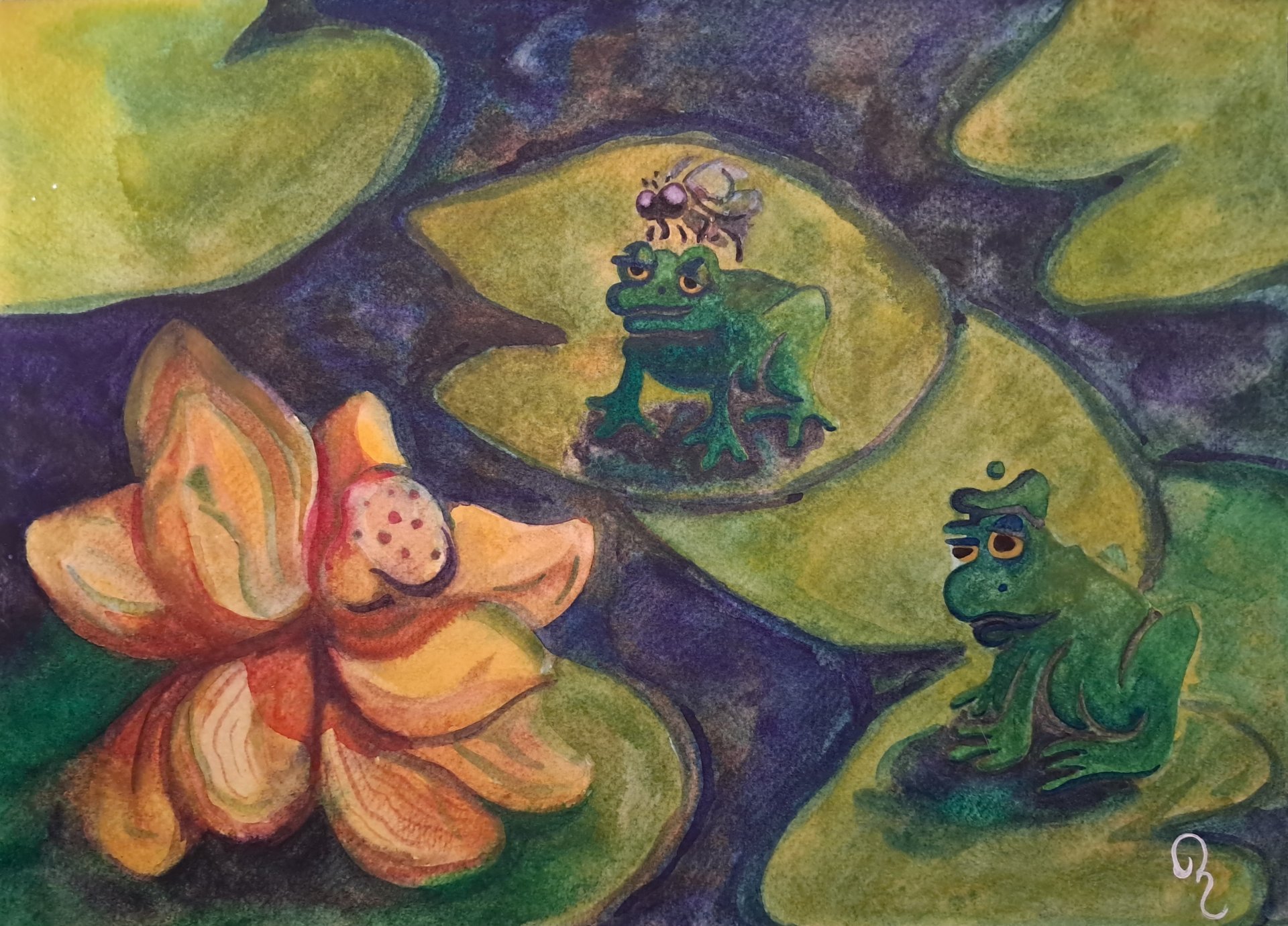 Frog philosophy Painting by Ivan Ohirmenko