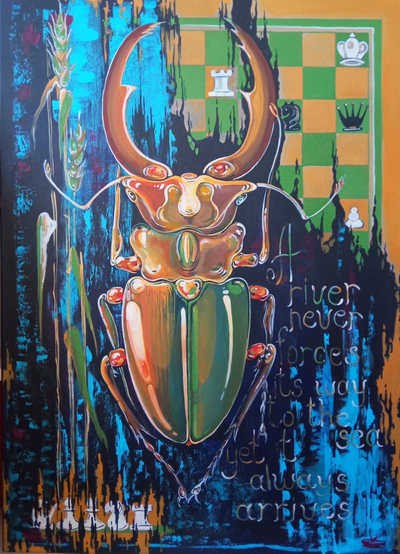 Researcher beetle Painting by Nataliya Shpachenko