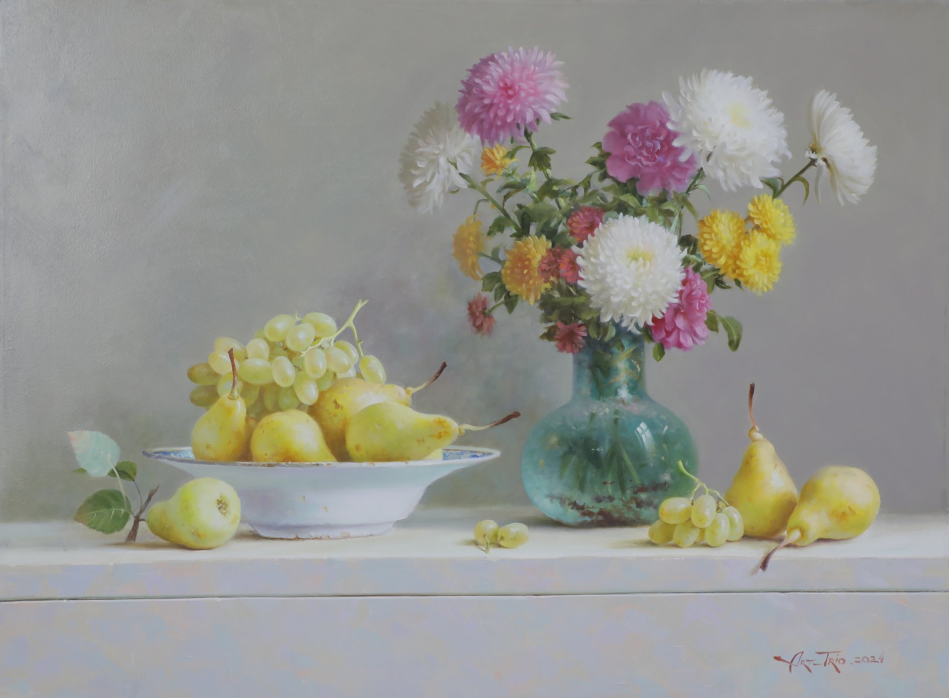 Morning flowers of promise Painting by Art Trio