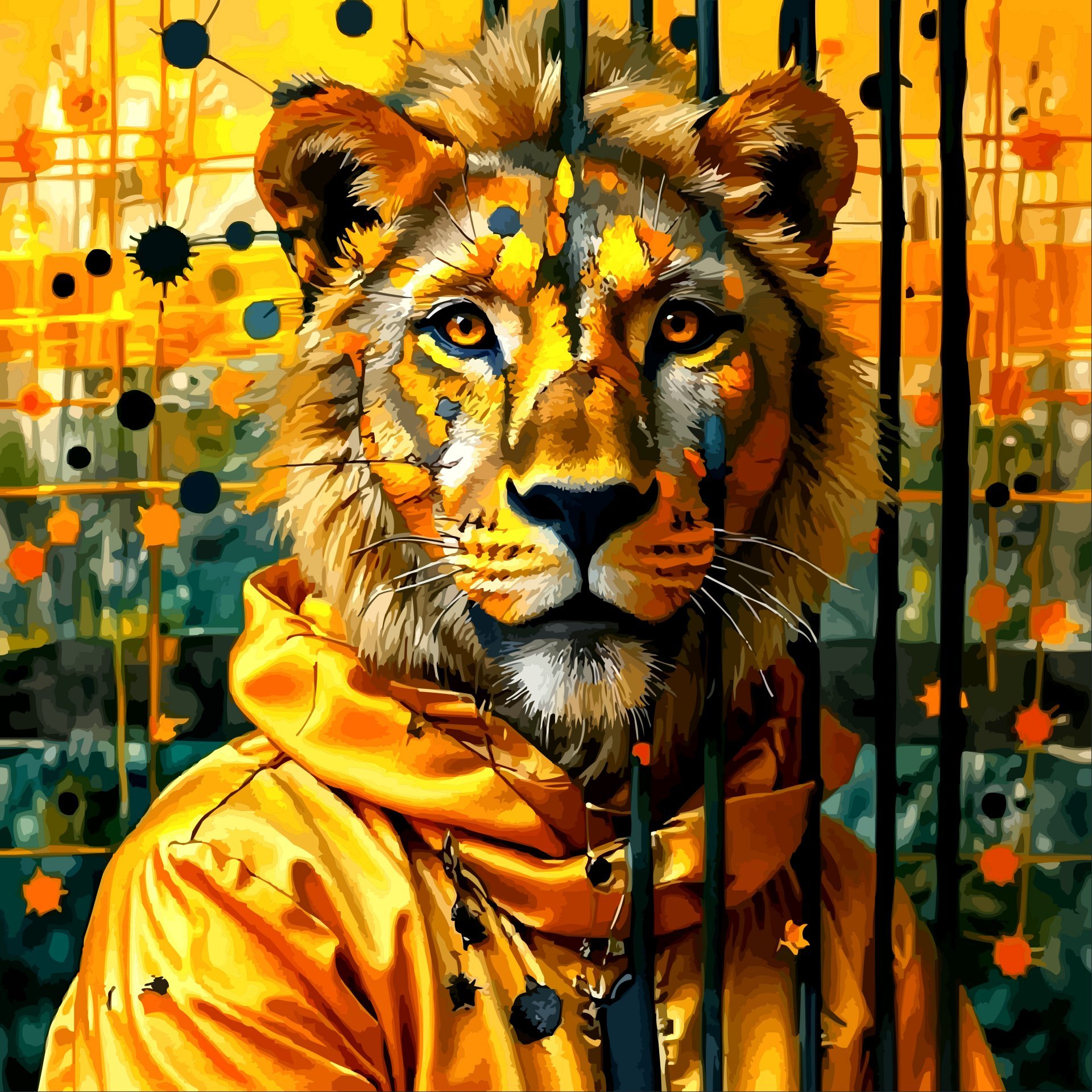 Golden Shroud and Strength Digital Art - Viktor Levchenko